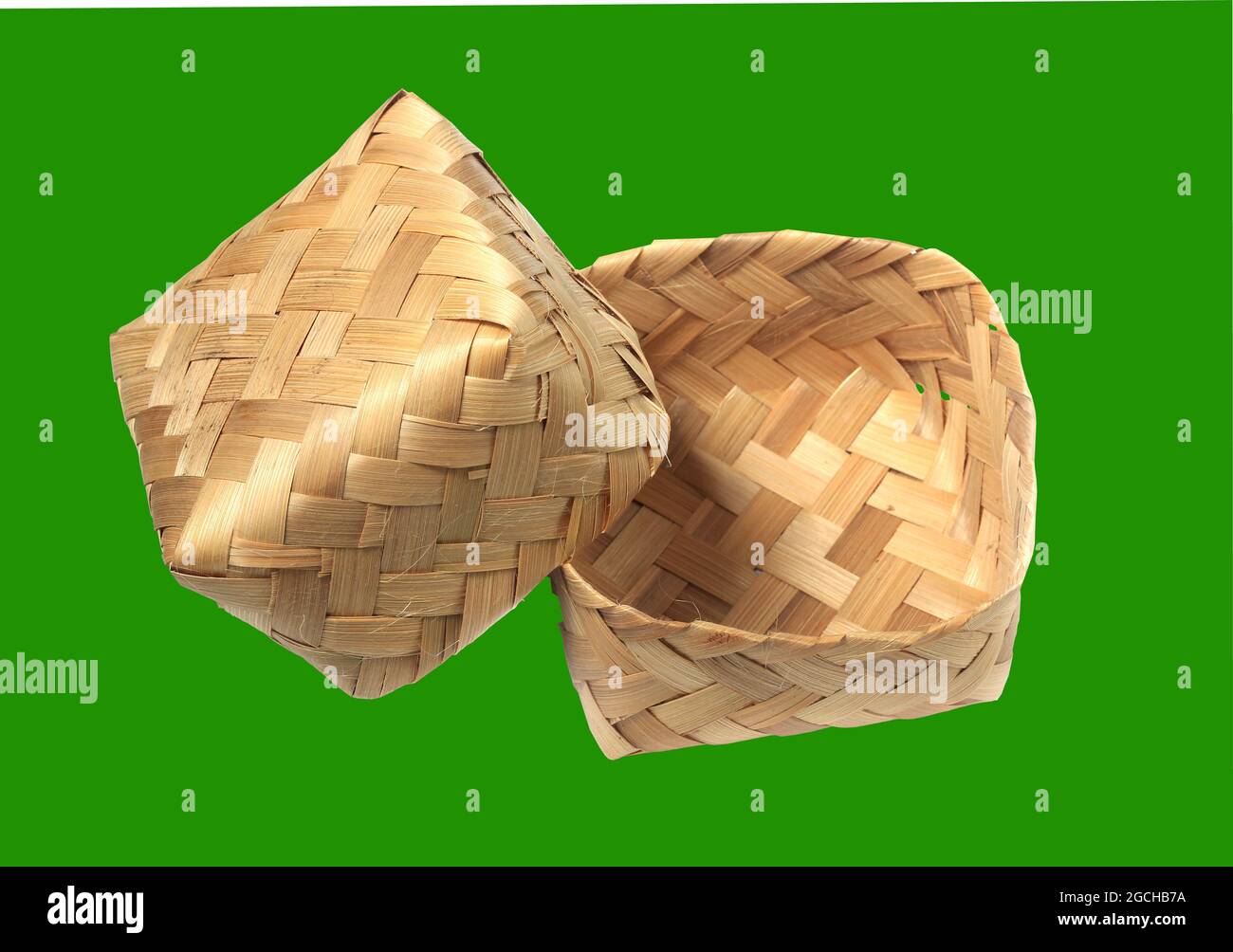 Empty Besek is box or Container Food Box, made from woven bamboo at ...