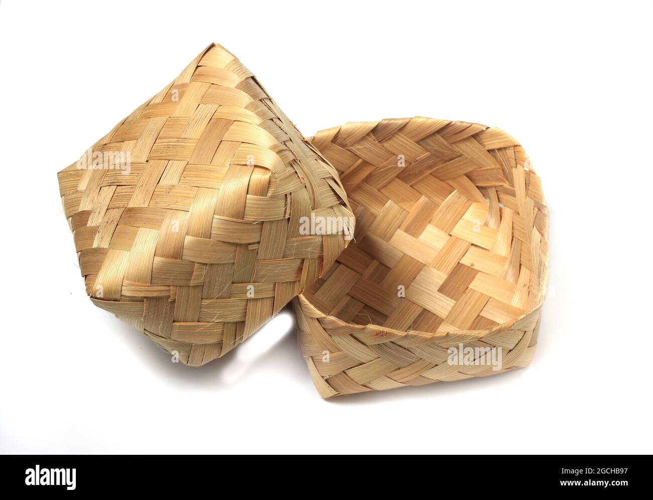 Empty Besek is box or Container Food Box, made from woven bamboo at ...
