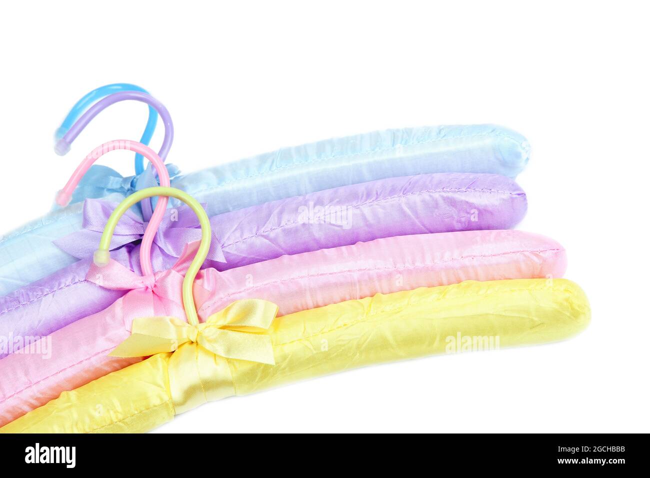 Beautiful hangers isolated on white Stock Photo - Alamy