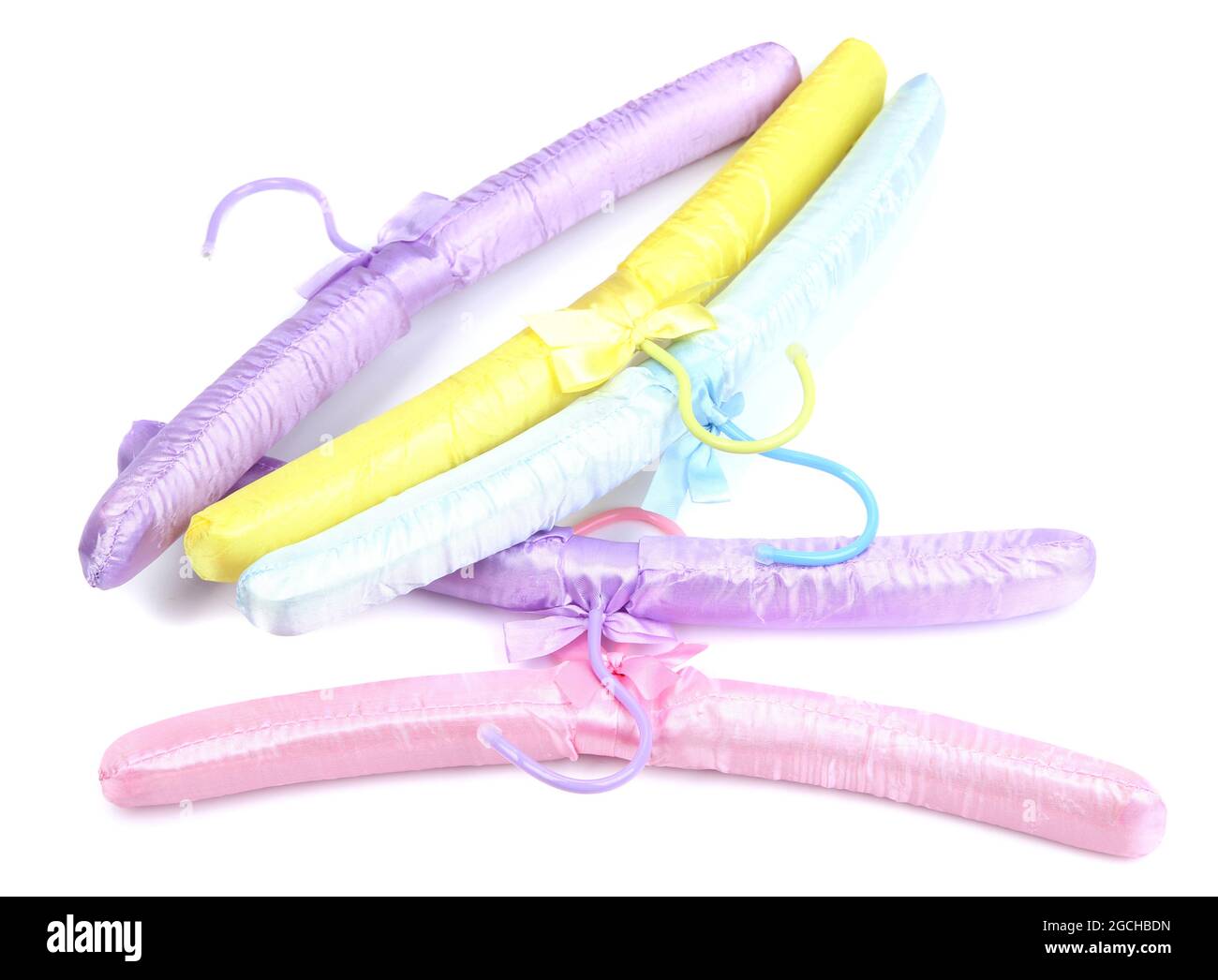 Beautiful hangers isolated on white Stock Photo - Alamy