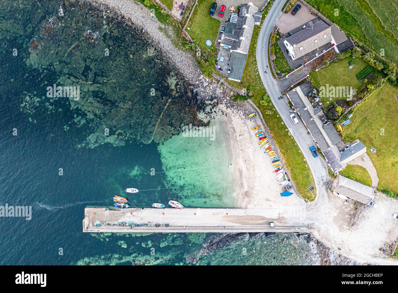 Aerial view of Portnoo harbour in County Donegal, Ireland Stock Photo ...