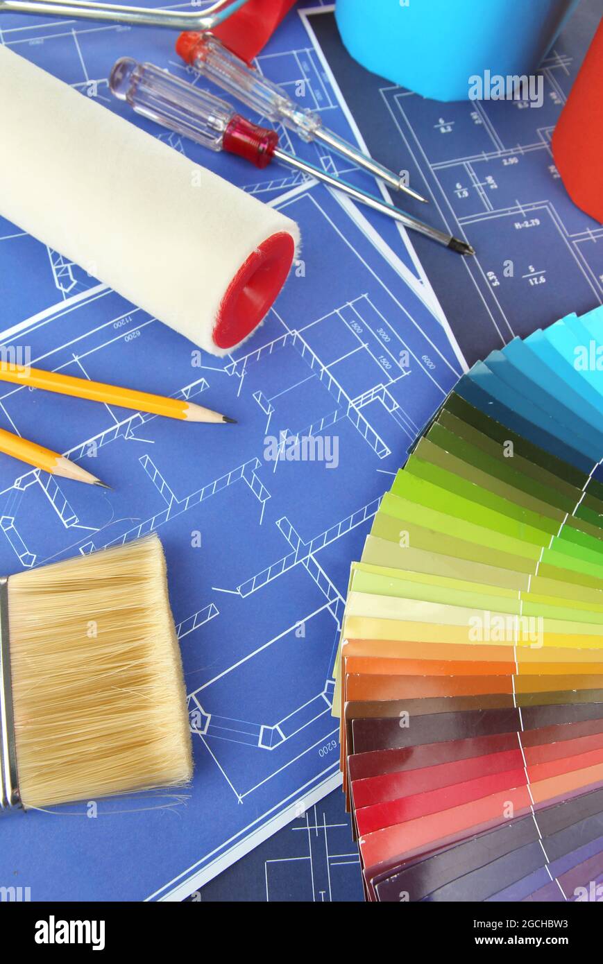 Repair project close up Stock Photo - Alamy