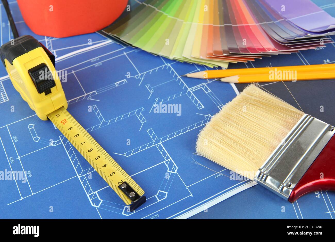 Repair project close up Stock Photo - Alamy