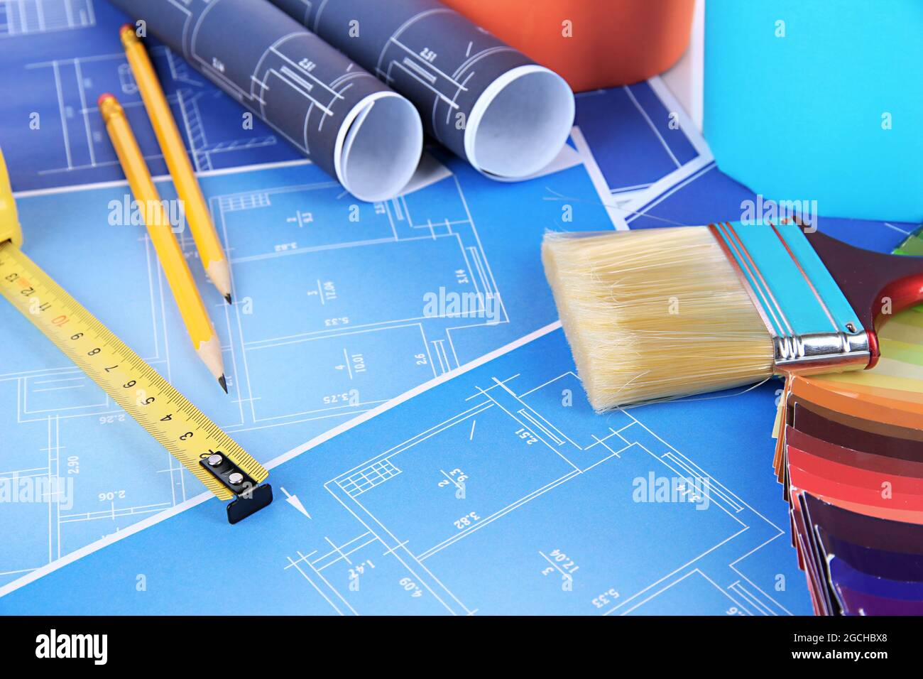 Repair project close up Stock Photo - Alamy