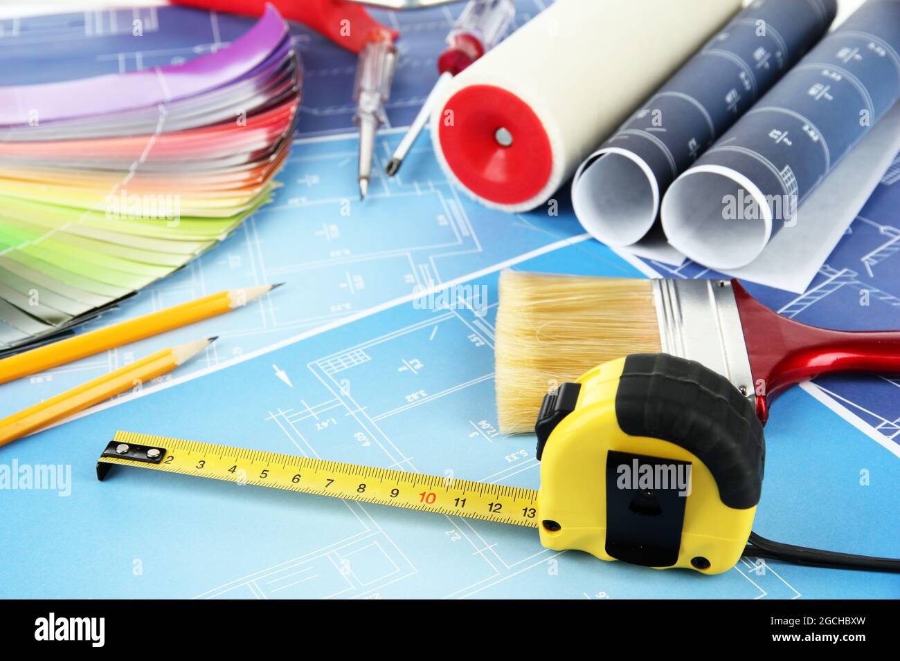 Repair project close up Stock Photo - Alamy