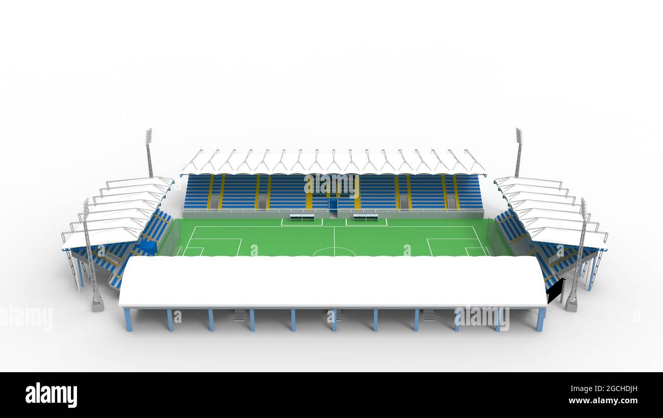 3D rendering of a stadium building architecture structure isolated on ...