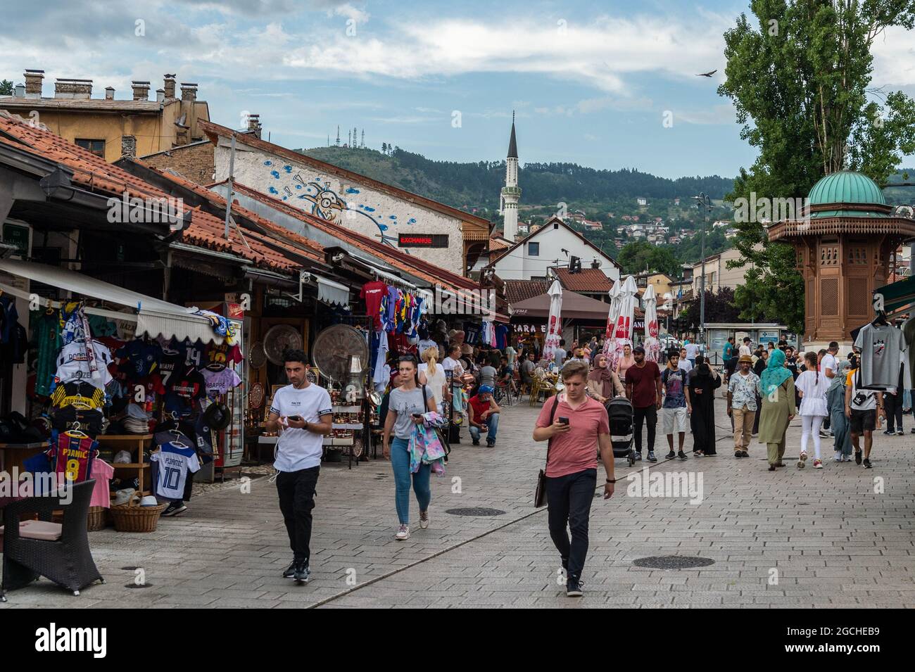 Historical center of Sarajevo, Bosnia and Herzegovina, Europe Stock ...