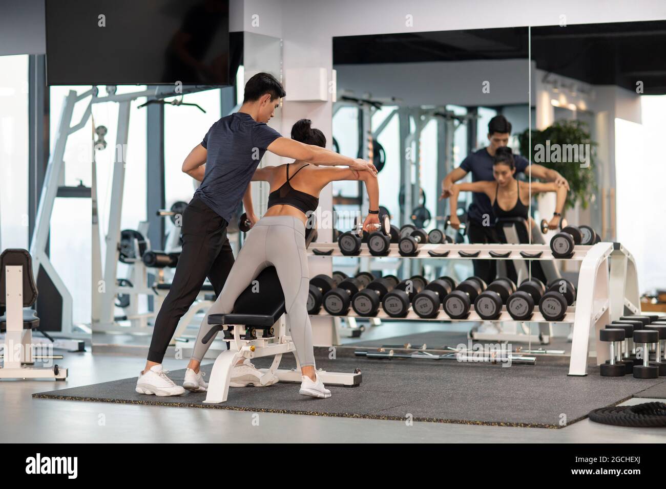 Back view personal trainer hi-res stock photography and images - Alamy