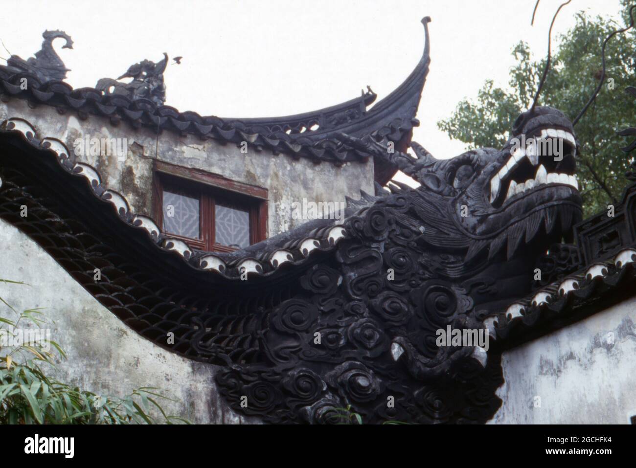 In einem Garten in der Stadt Shanghai, China 1998. In a garden at the ...