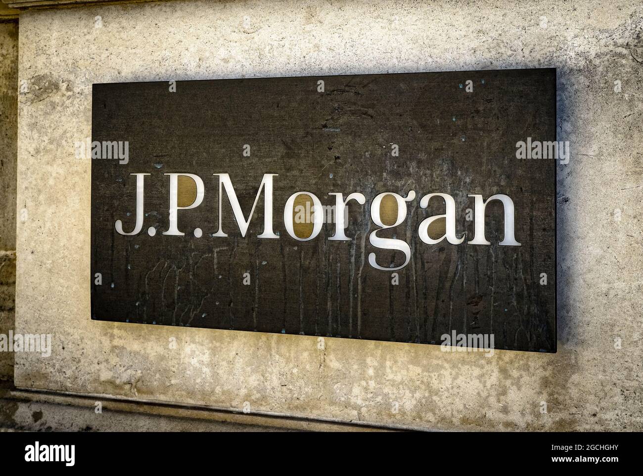 J.P. Morgan Bank Sign, J.P. Morgan is an American Investment Bank ...