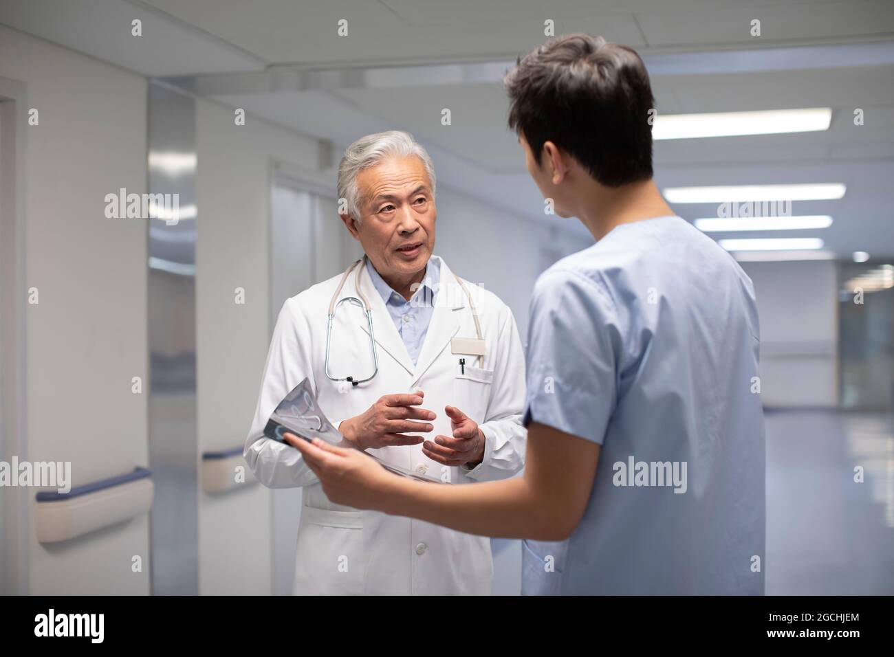 Doctors discussing X-ray image Stock Photo - Alamy