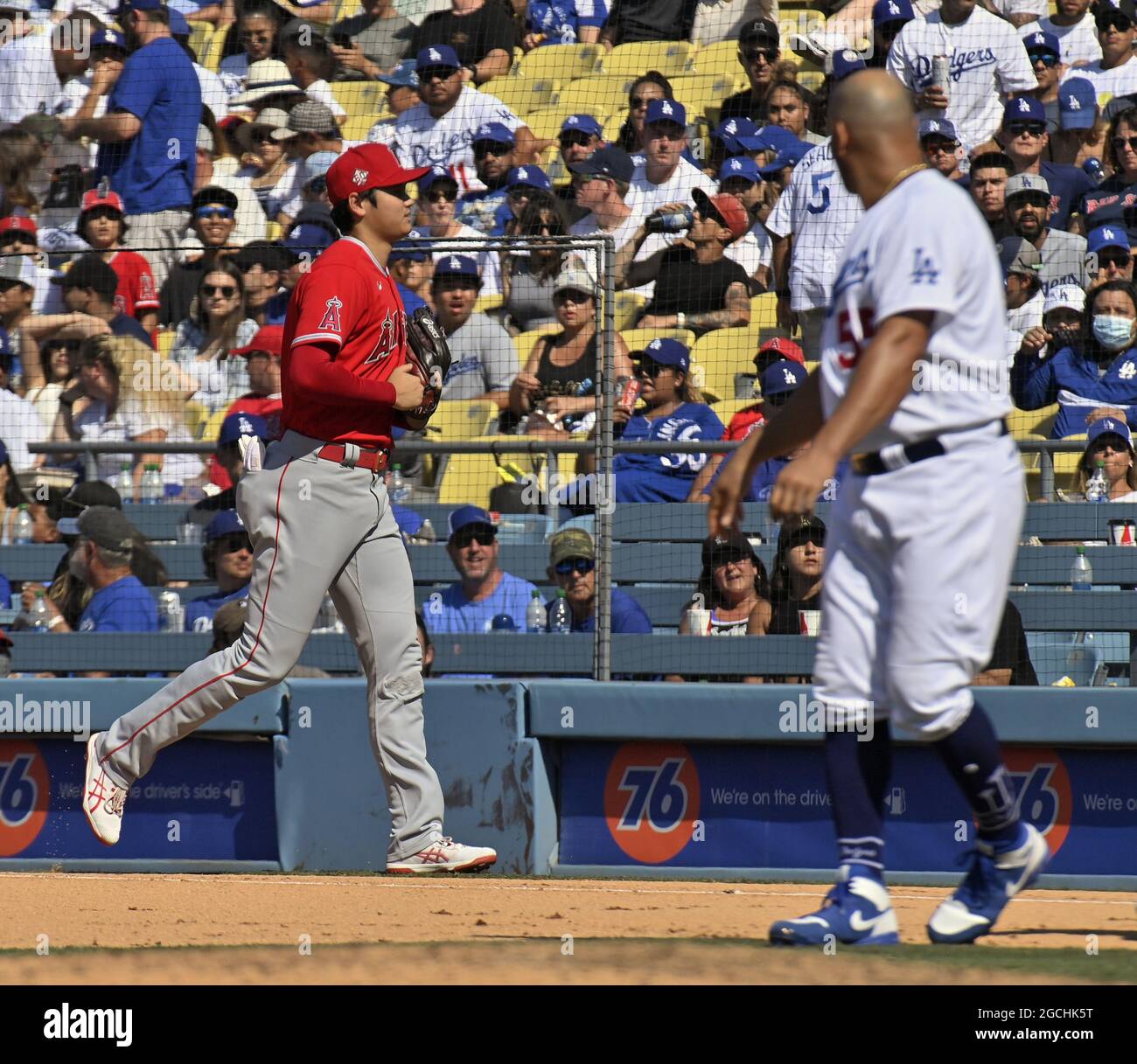 Los Angeles, United States. 8th Aug, 2021. Los Angeles Dodgers' first ...