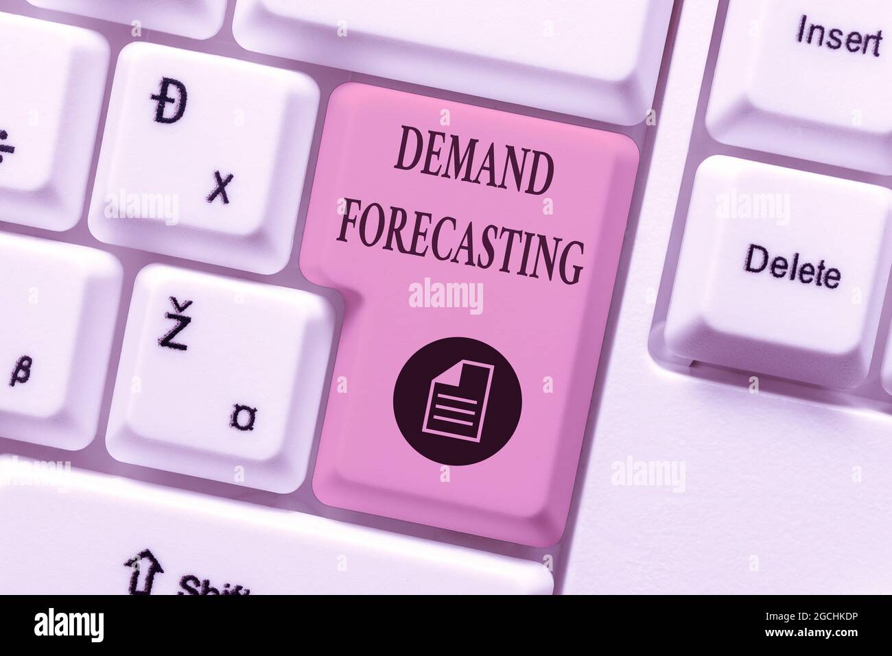 Hand writing sign Demand Forecasting. Business overview predict ...
