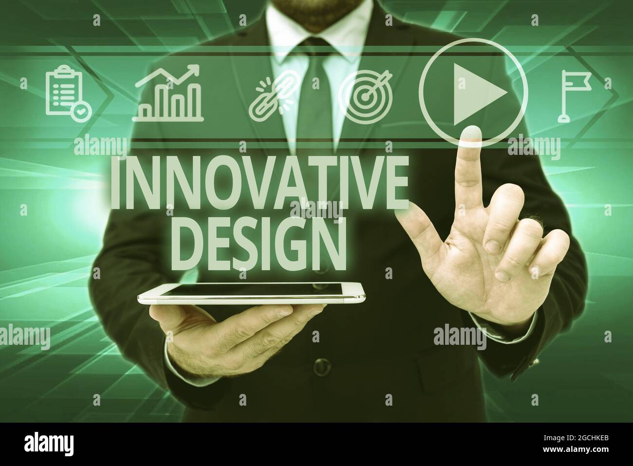 Conceptual display Innovative Design. Word for application of better ...