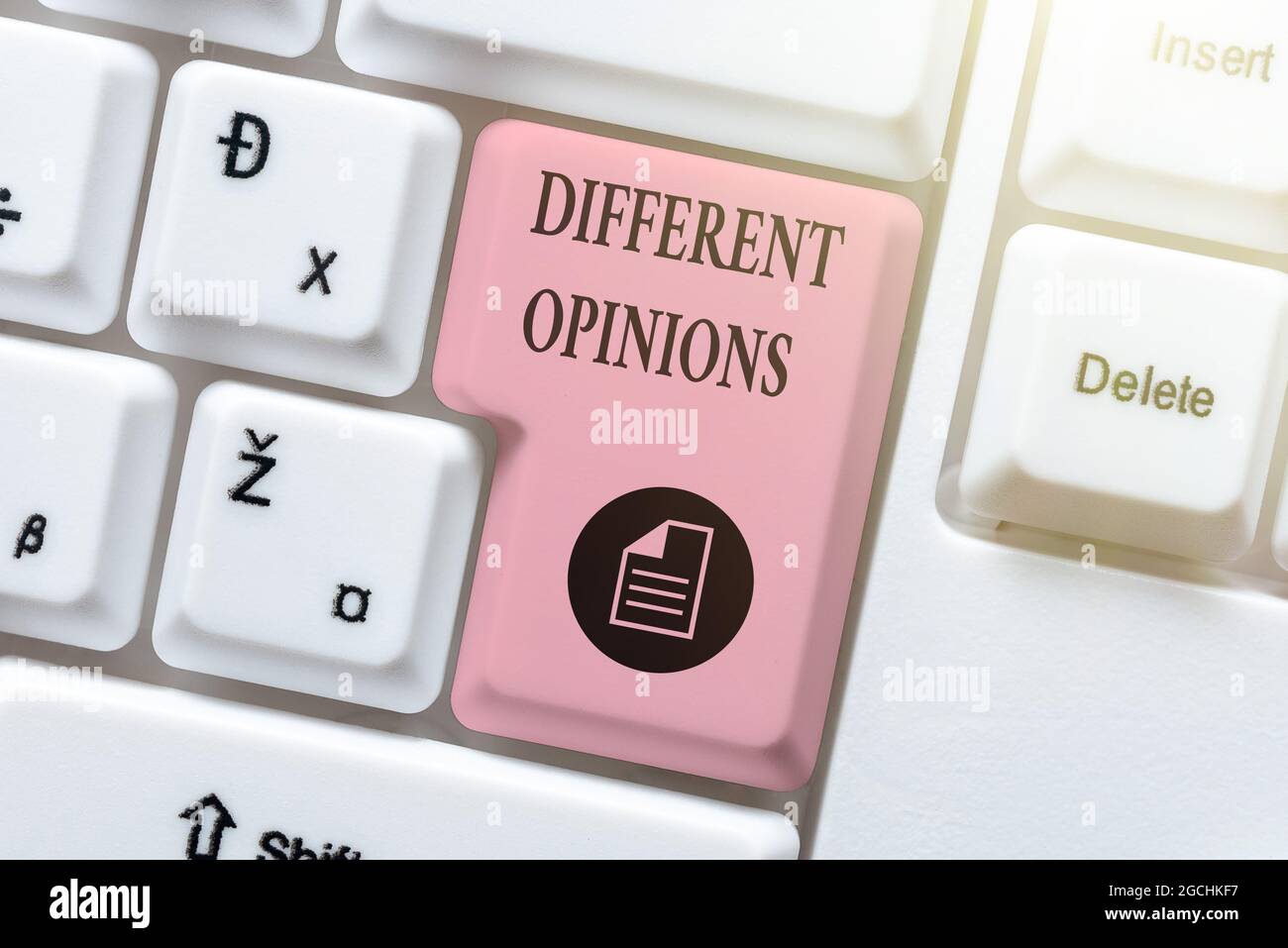 Hand writing sign Different Opinions. Business overview a conflict of ...