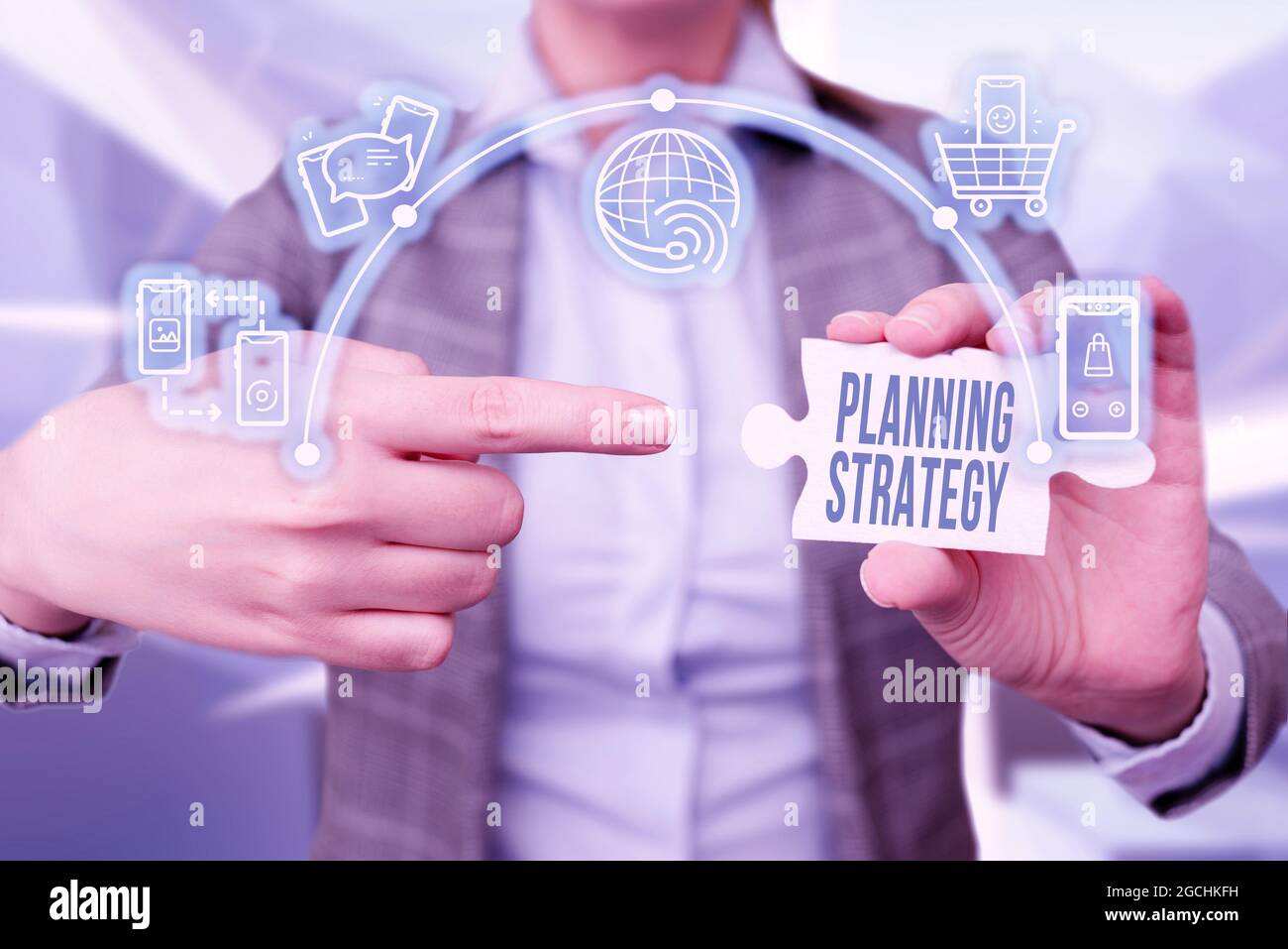 Sign displaying Planning Strategy. Conceptual photo systematic process ...