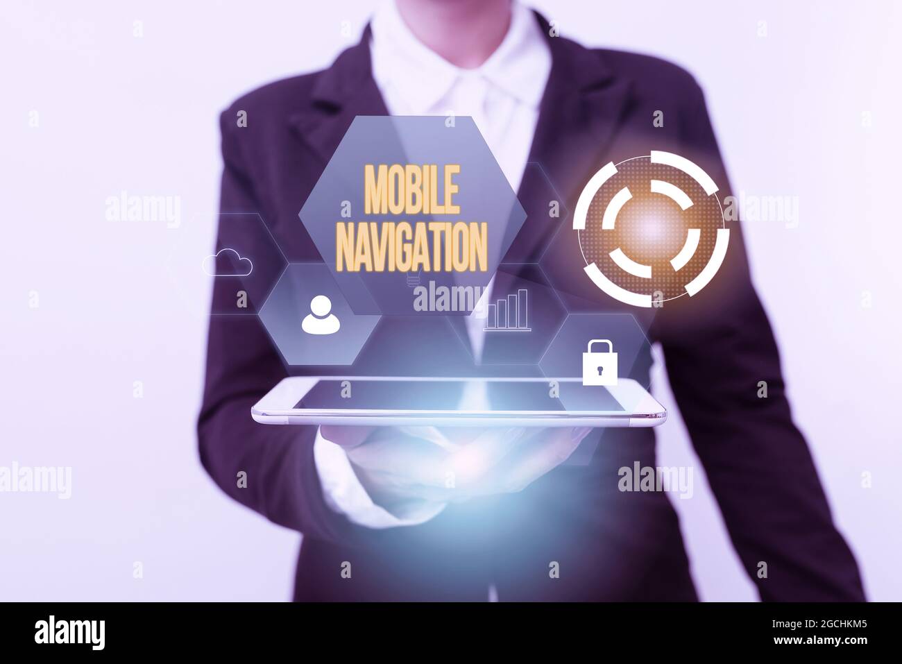 Writing displaying text Mobile Navigation. Concept meaning graphical ...