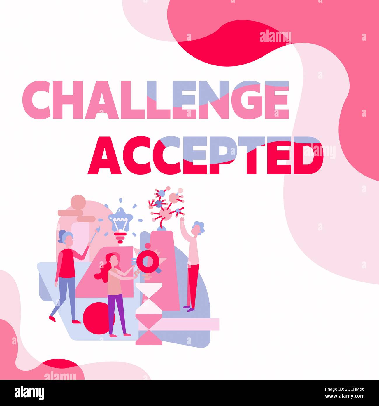 Text sign showing Challenge Accepted. Internet Concept to participate ...