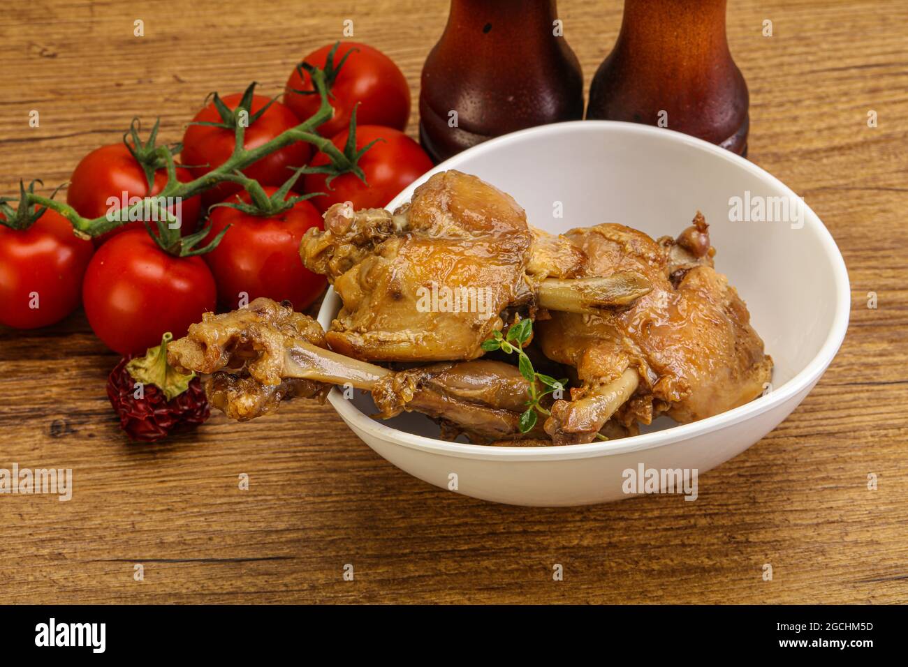 Rabbit stew in sweet and spicy sauce Stock Photo - Alamy