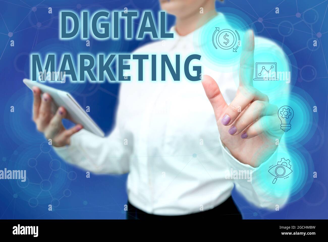 Conceptual display Digital Marketing. Business overview marketing of ...