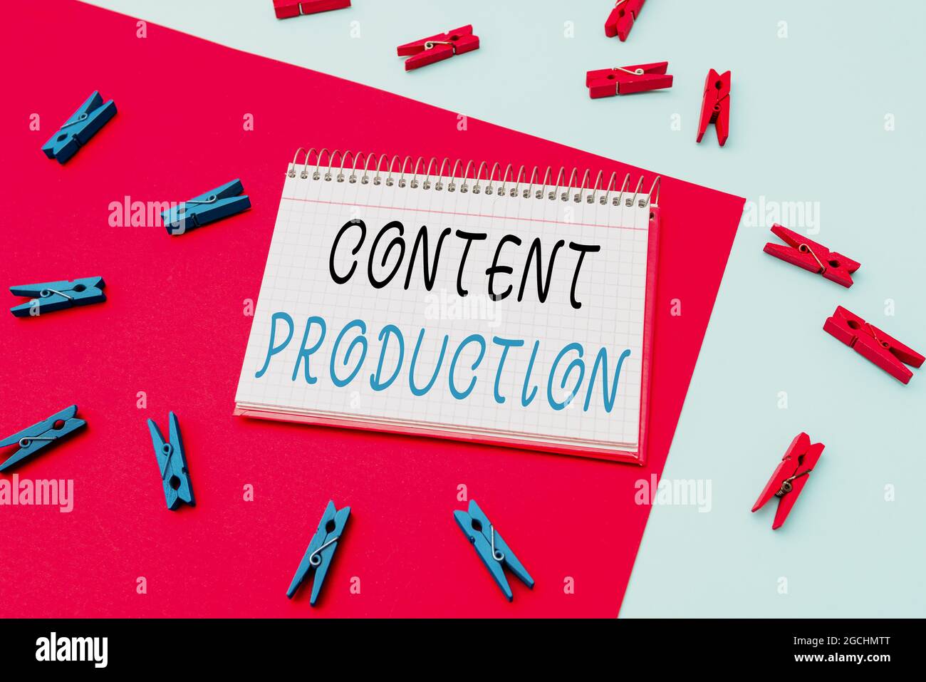 Sign displaying Content Production. Word for way of developing and ...