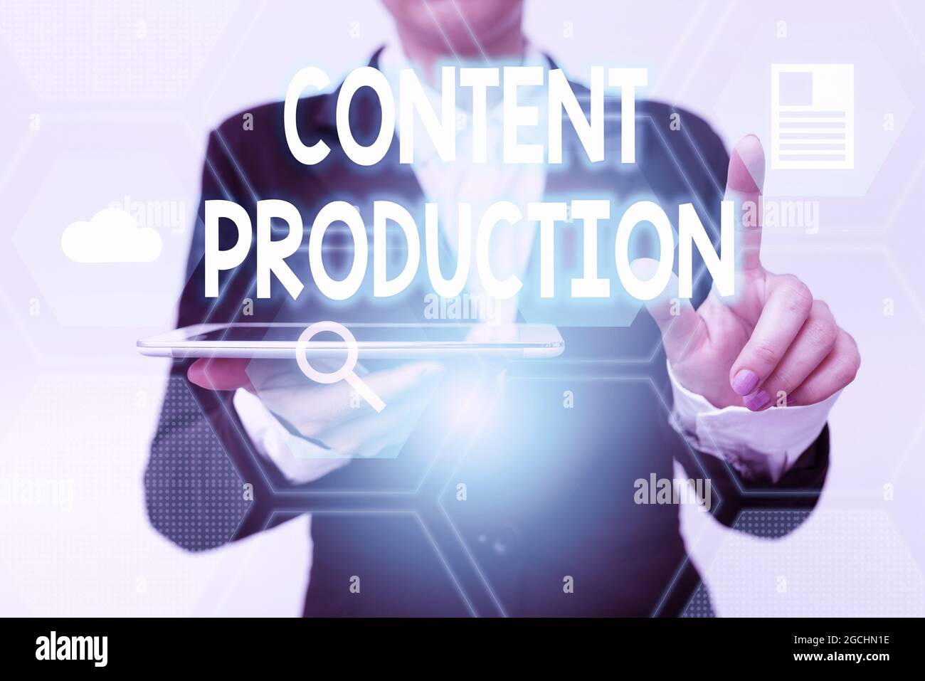 Conceptual Display Content Production Business Approach Way Of Developing And Creating Visual