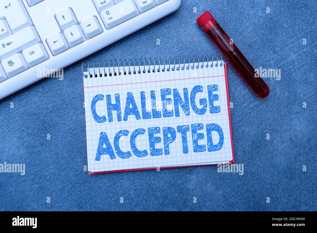 Text caption presenting Challenge Accepted. Business idea to ...