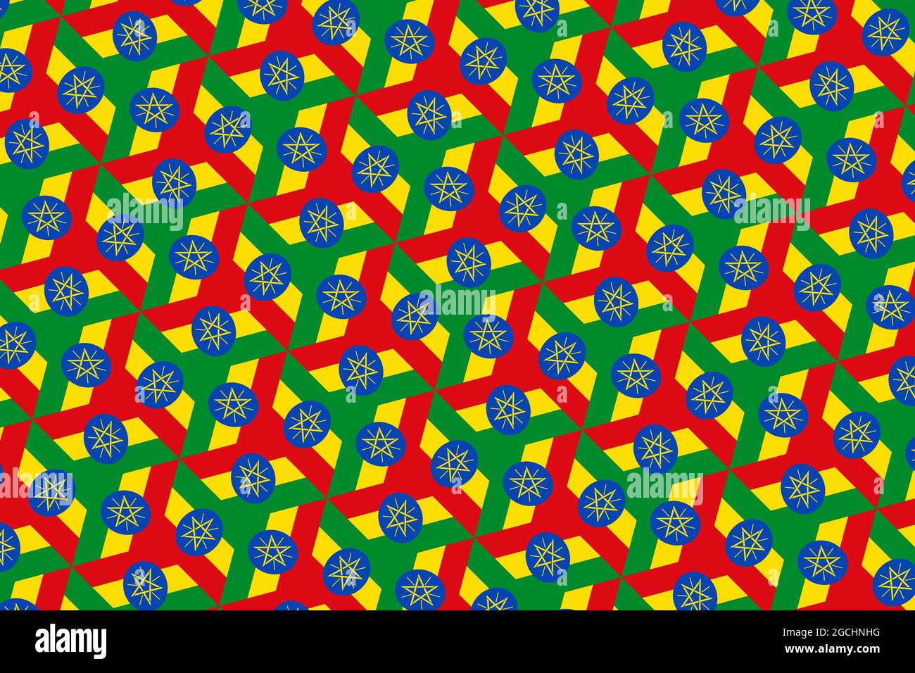 Simple geometric pattern in the colors of the national flag of Ethiopia ...