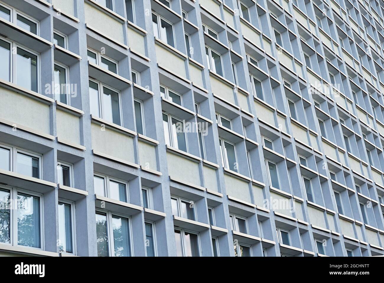 Facade of office building. Windows pattern on the residential building ...