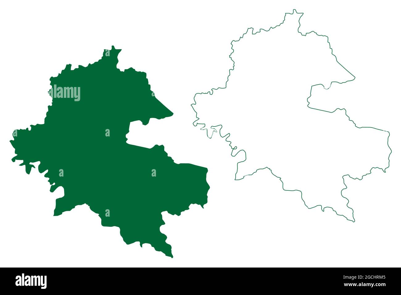 Deoria district (Uttar Pradesh State, Republic of India) map vector ...