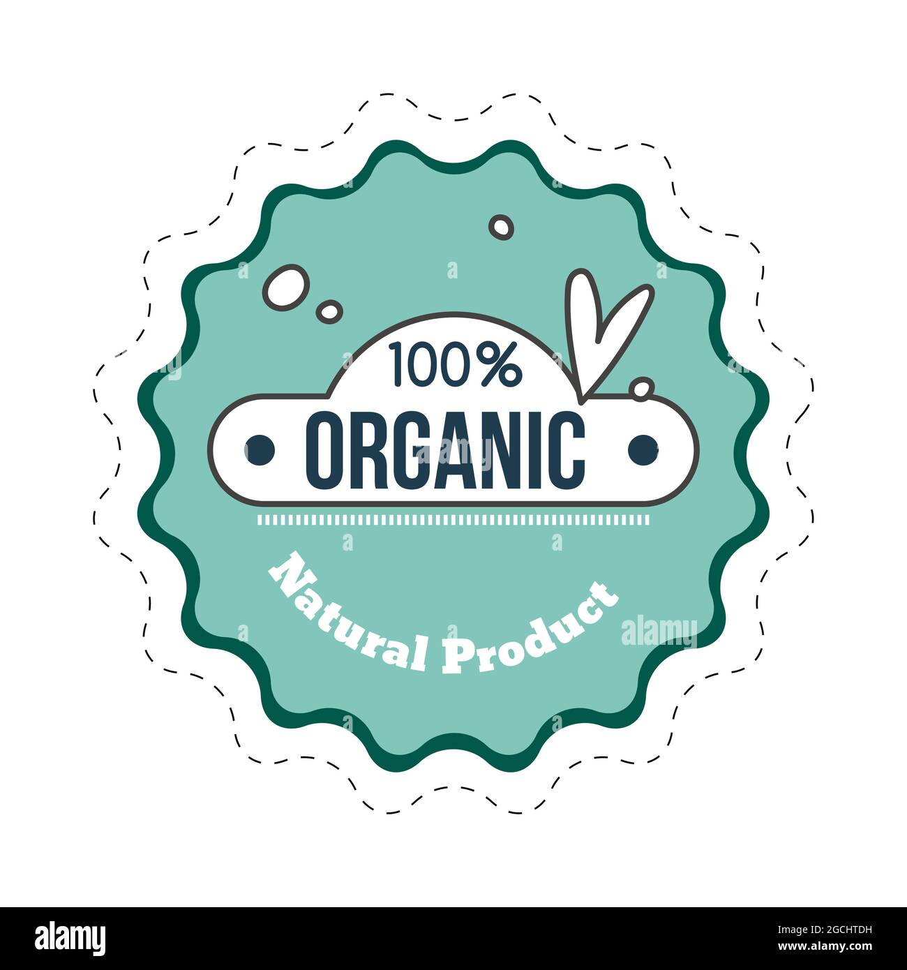 Organic natural product badge cartoon. Vector guarantee organic icon ...