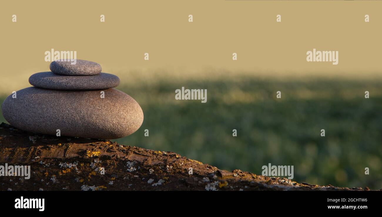 Spa concept zen basalt stones - copy space Stock Photo - Alamy