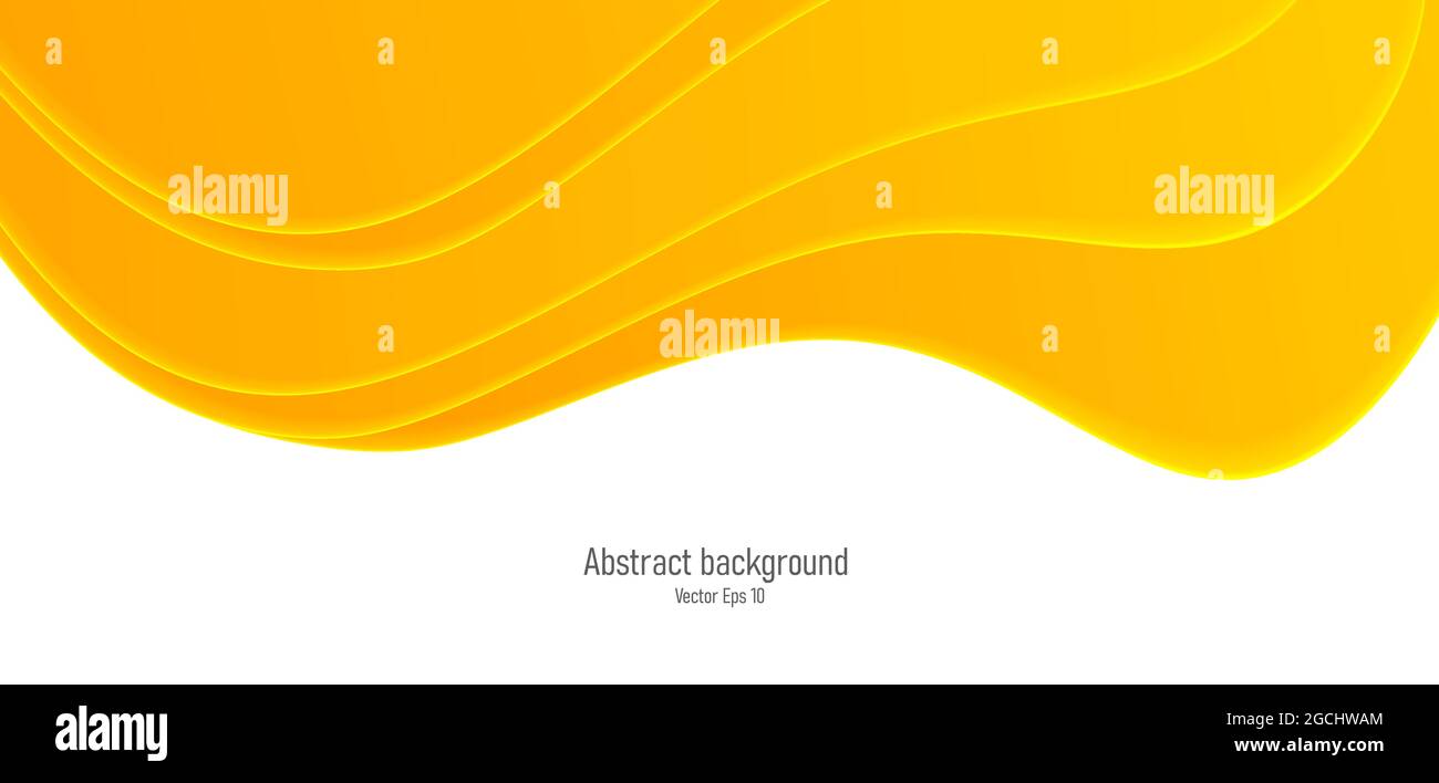 fluid graphic element, yellow vivid paint stain, abstract composition ...