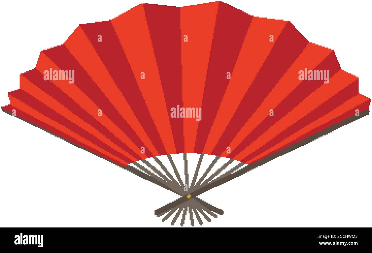 Japanese folding fan or hand fan isolated illustration Stock Vector ...