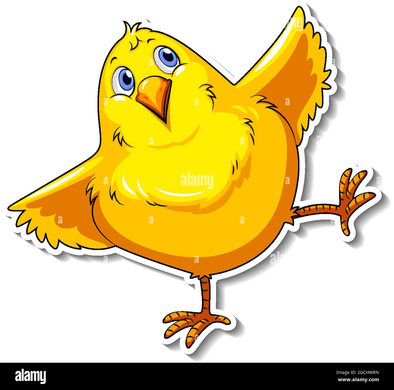 Cute little bird cartoon animal sticker illustration Stock Vector Image ...