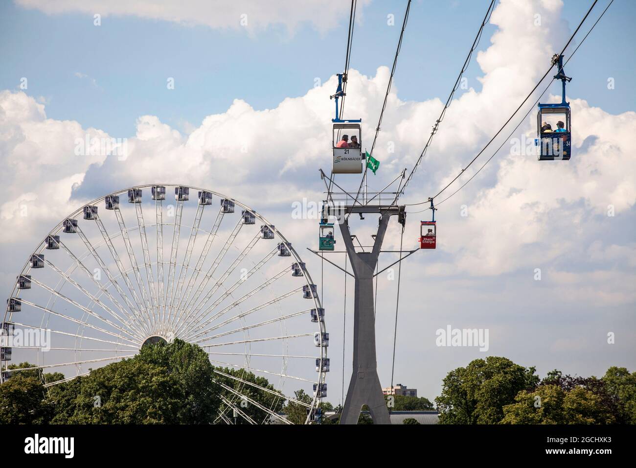 cable car across the river Rhine, it leads from the Zoo to the Rhine ...