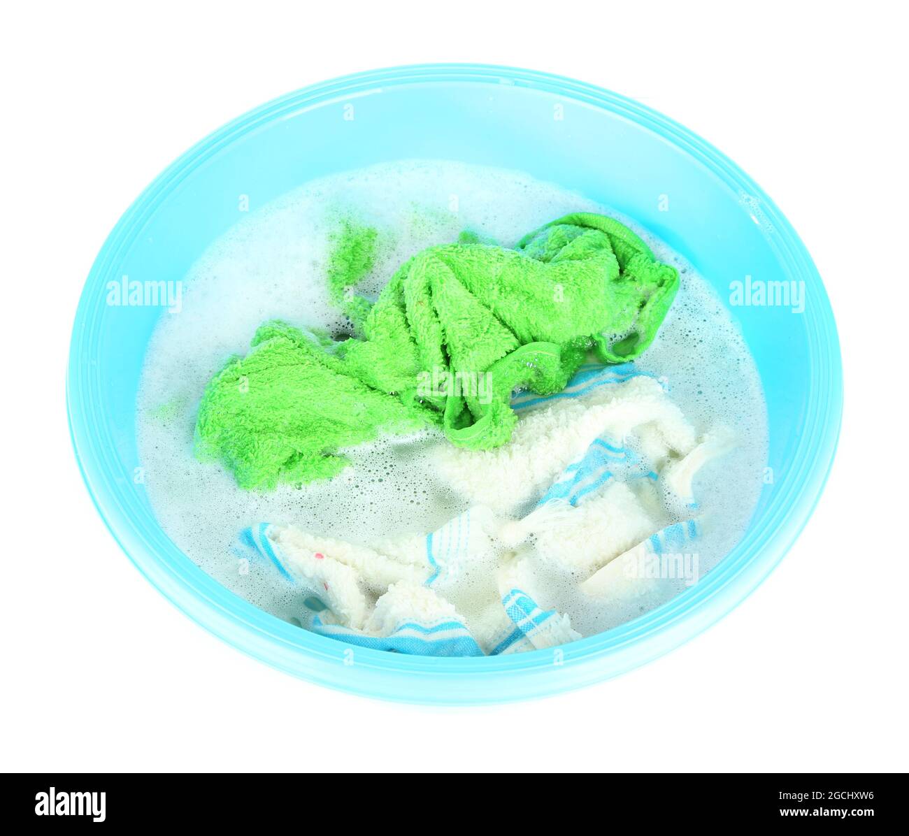 Soaking things in bowl isolated on white Stock Photo - Alamy