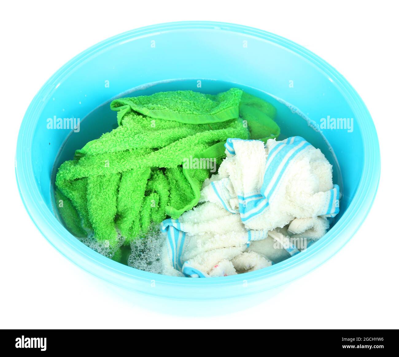 Soaking things in bowl isolated on white Stock Photo - Alamy