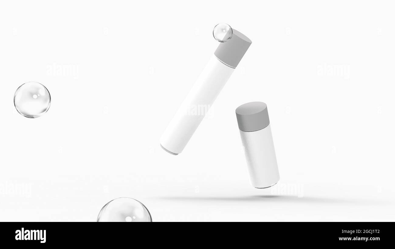 3d rendering illustration with two containers of deodorant. Can of ...