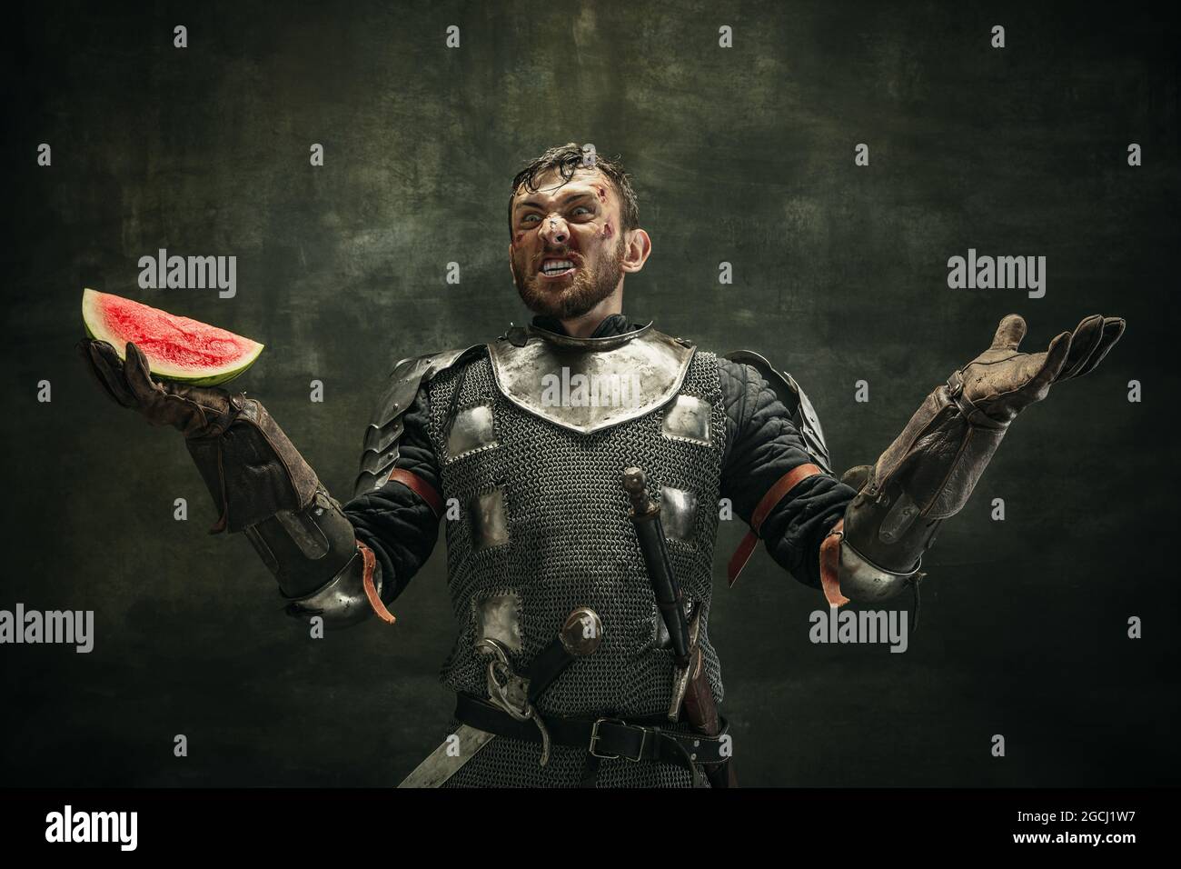 Angry medieval knight armor sword hi-res stock photography and images ...