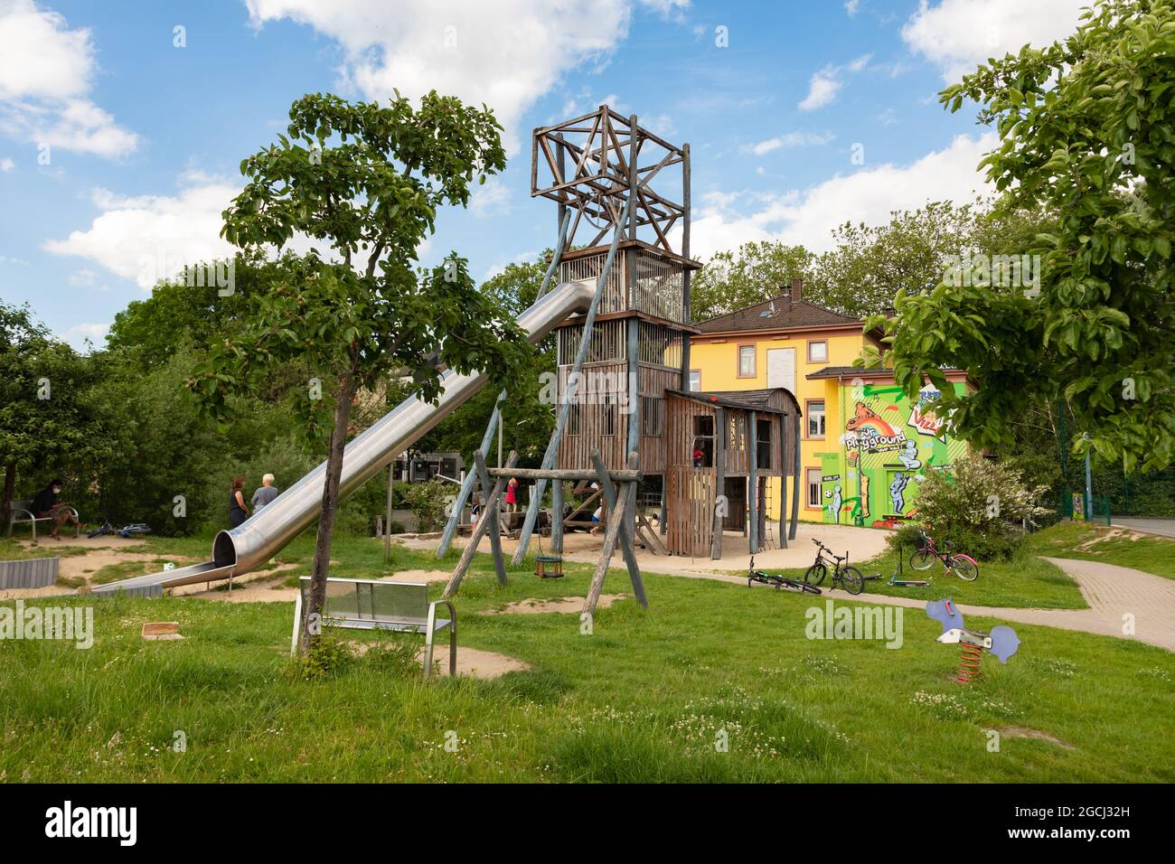 Children's playground build like a coal mine, Germany Stock Photo - Alamy