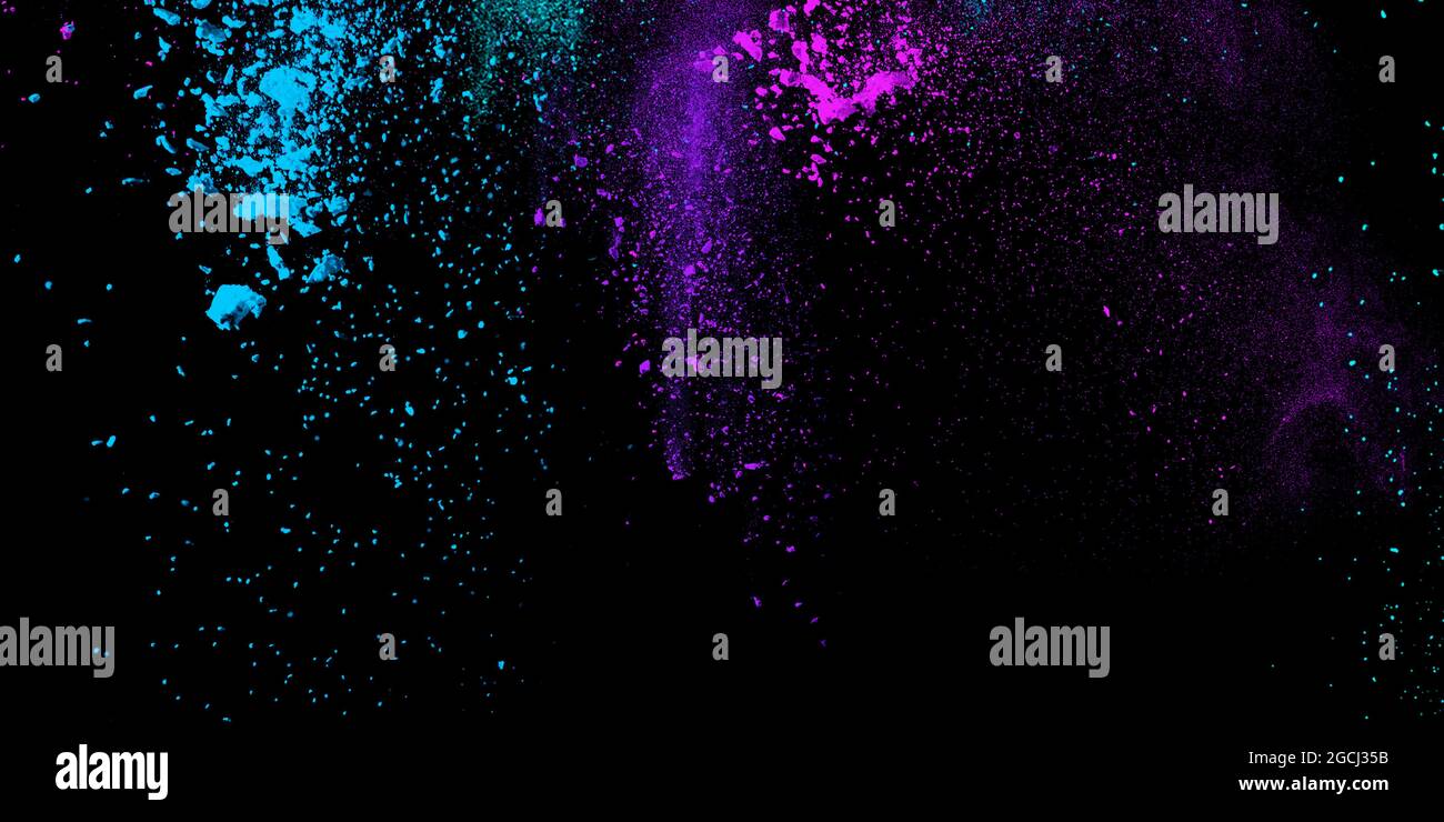 Abstract multicolor paint drips isolated on black background Stock ...