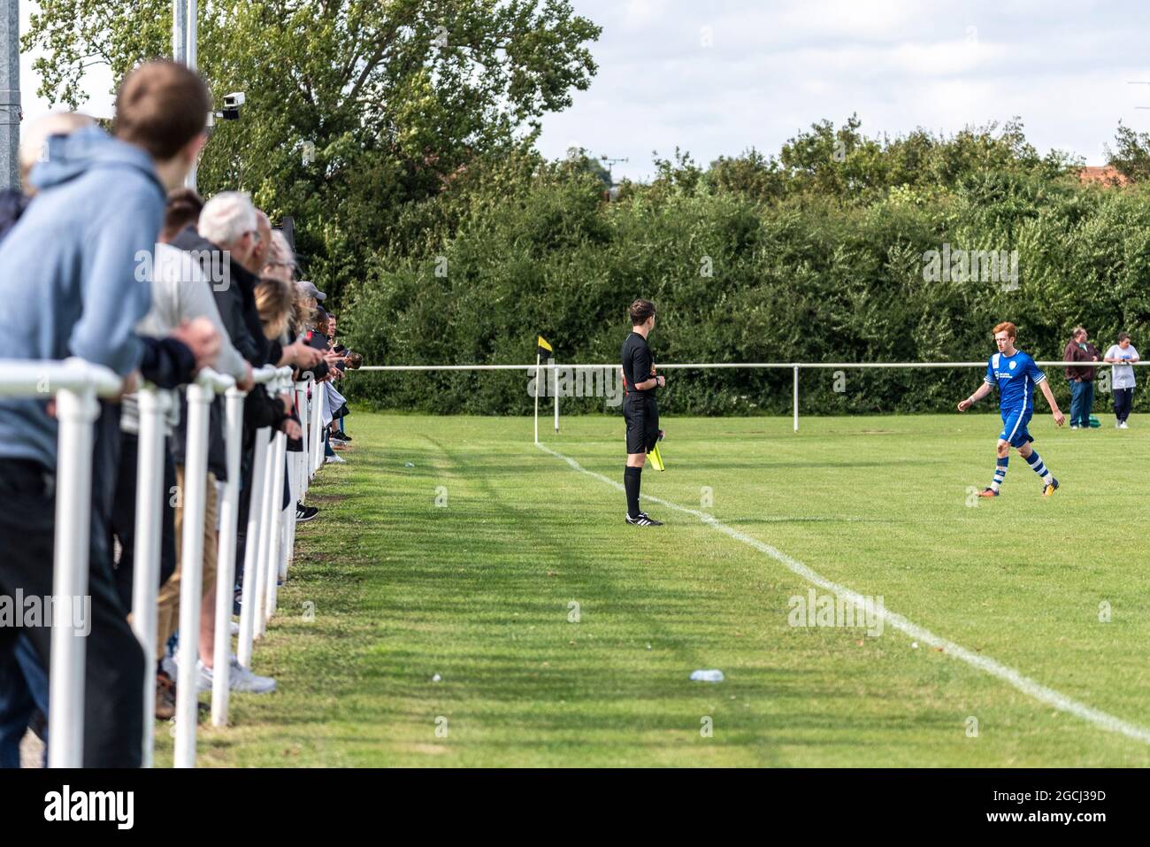 A player walking off after being shown a red card during Southend Manor ...