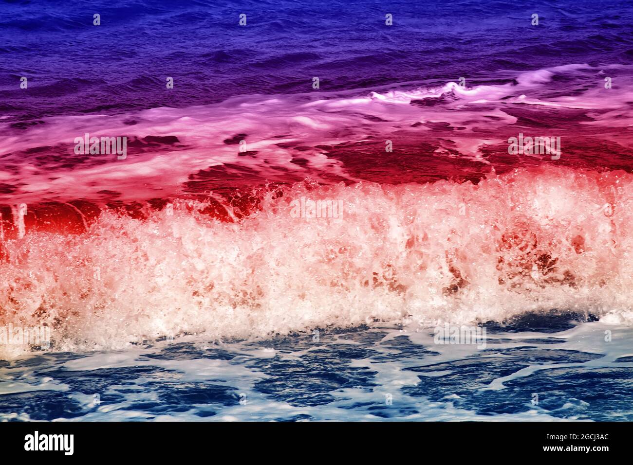 Bright coastal color wave with splashes. Joy to visit the sea on ...