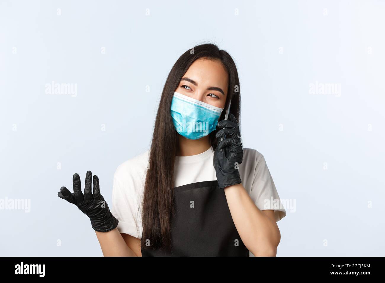 Covid-19 pandemic, coffee shop, small business and preventing virus ...