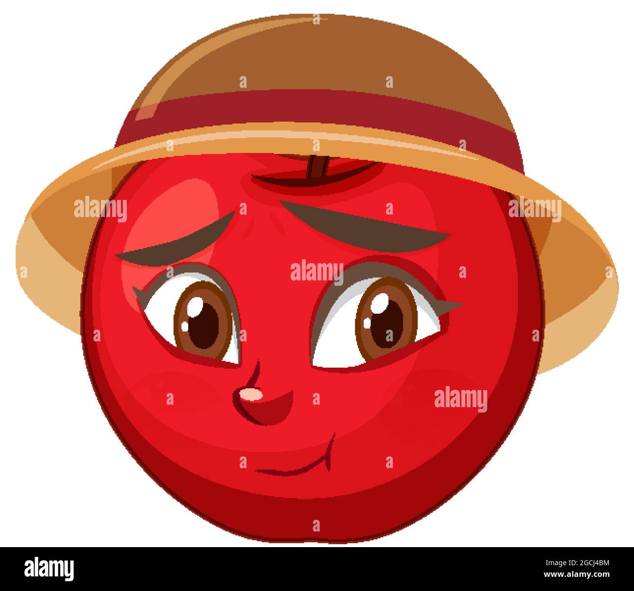 Apple cartoon character with facial expression illustration Stock ...