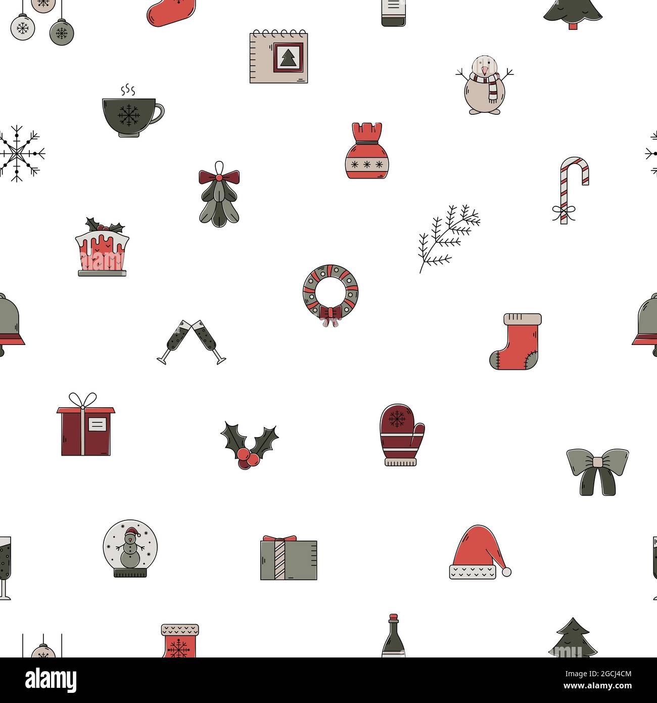Vector Christmas seamless pattern. New Year background with color ...