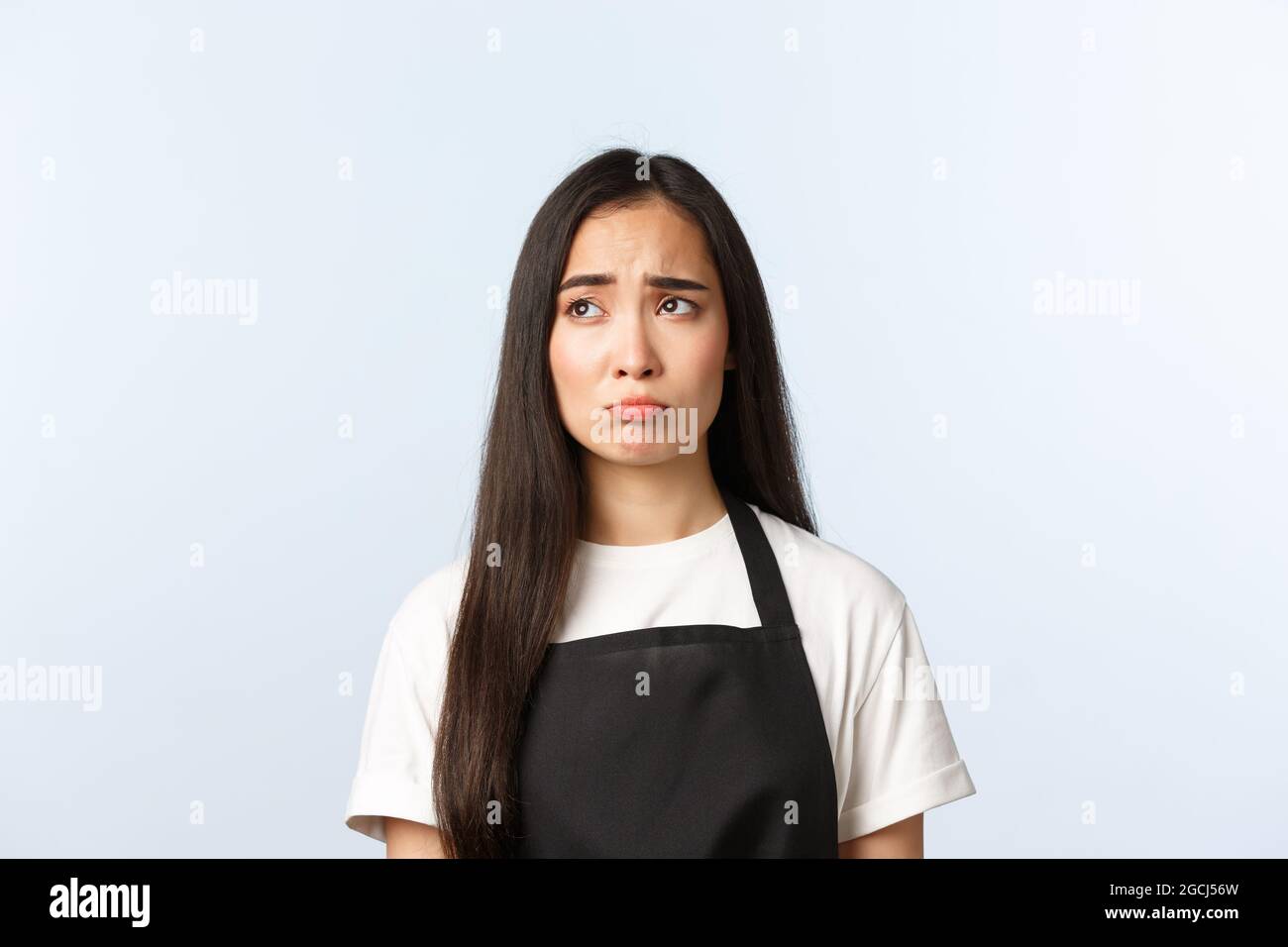 Coffee shop, small business and startup concept. Sad and gloomy cute ...