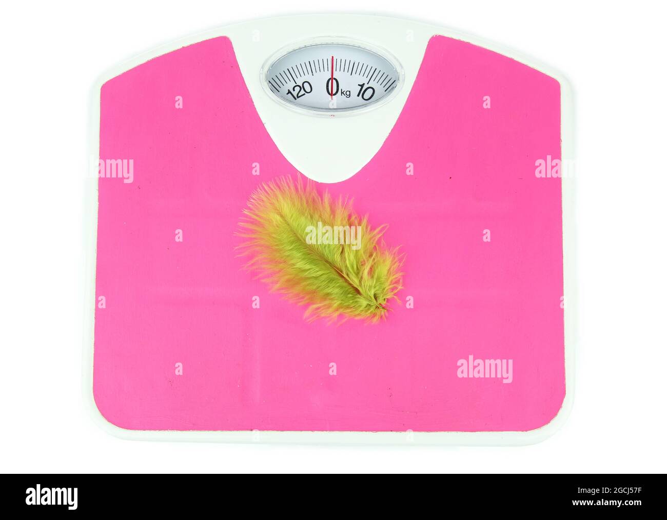 Feather on scales isolated on white Stock Photo - Alamy