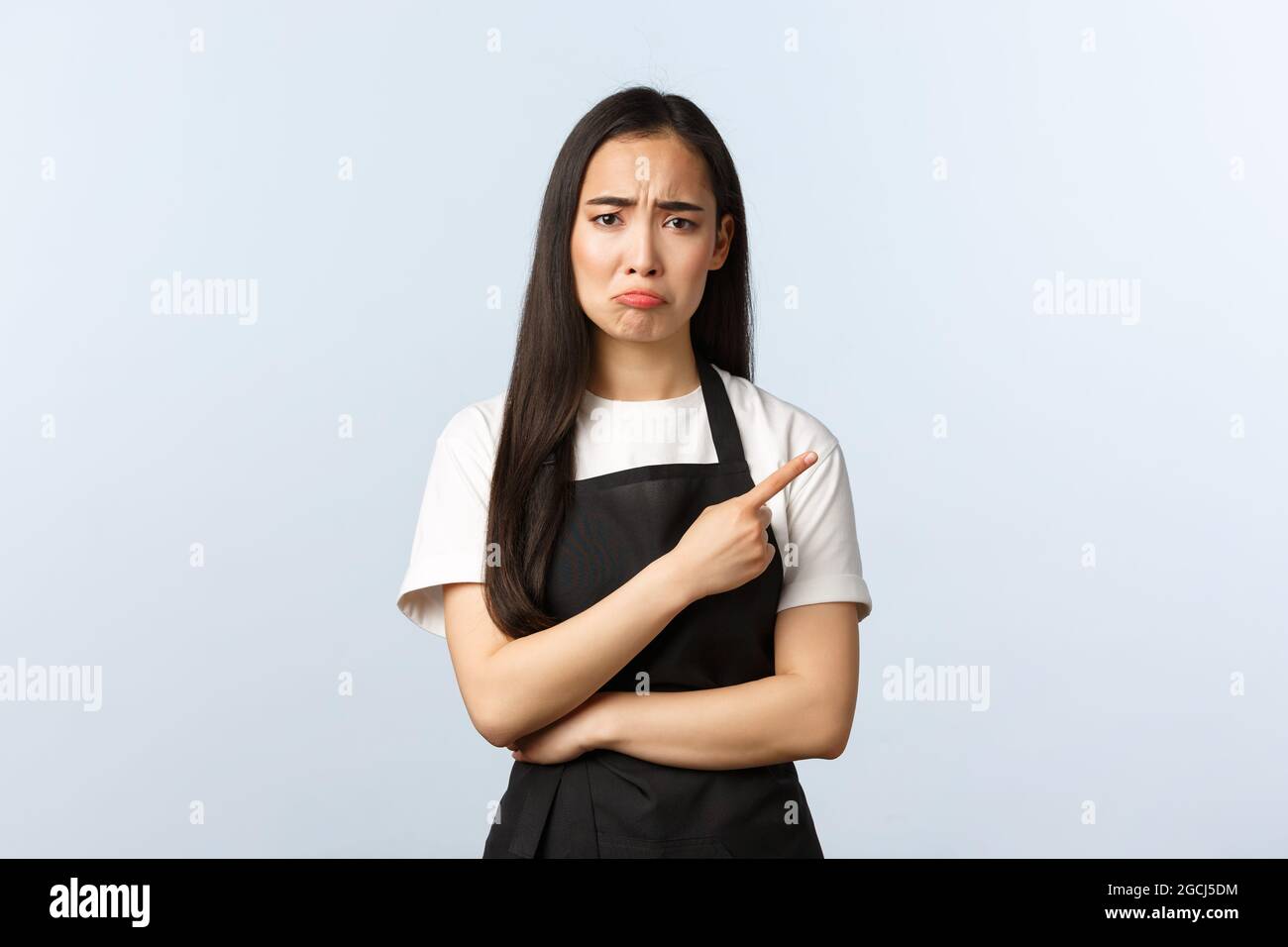 Coffee shop, small business and startup concept. Sad and gloomy ...